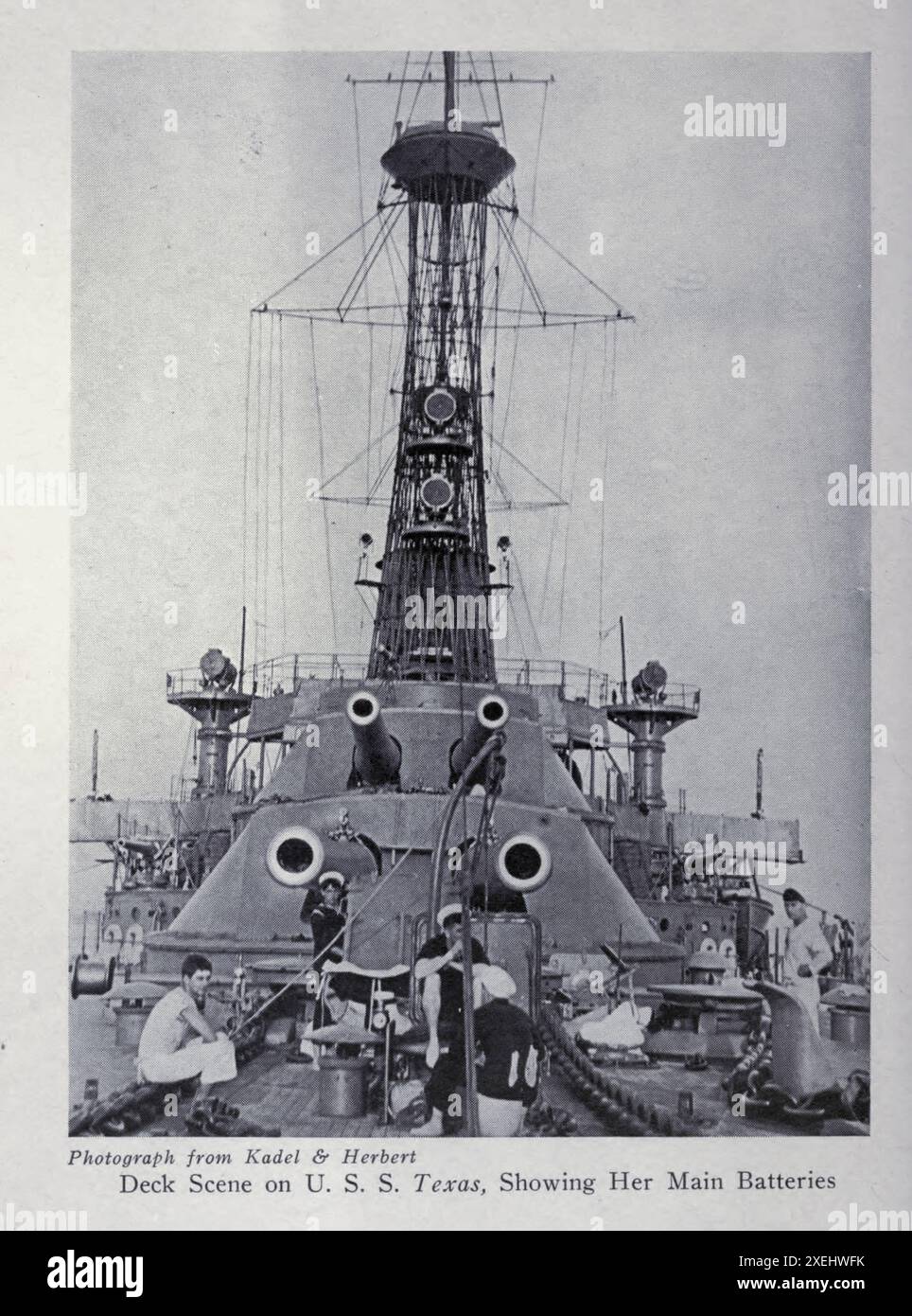 Deck Scene on U. S. S. Texas, Showing Her Main Batteries from Hunting ...