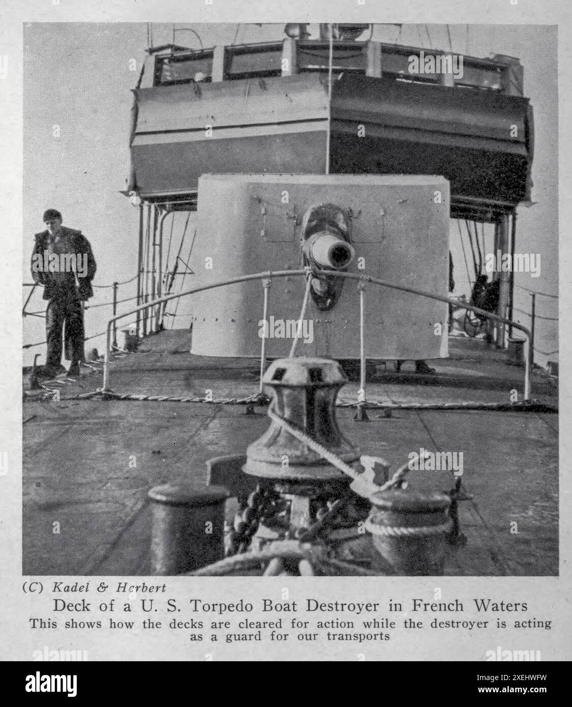 Deck of a U. S. Torpedo Boat Destroyer in French Waters This shows how ...