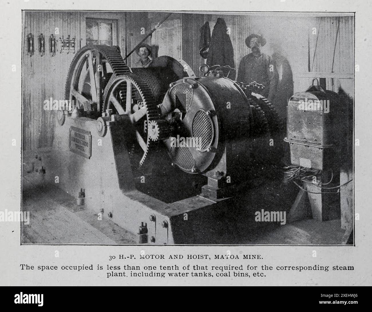 30 H.P. MOTOR AND HOIST, MATOA MINE. The space occupied is less than ...