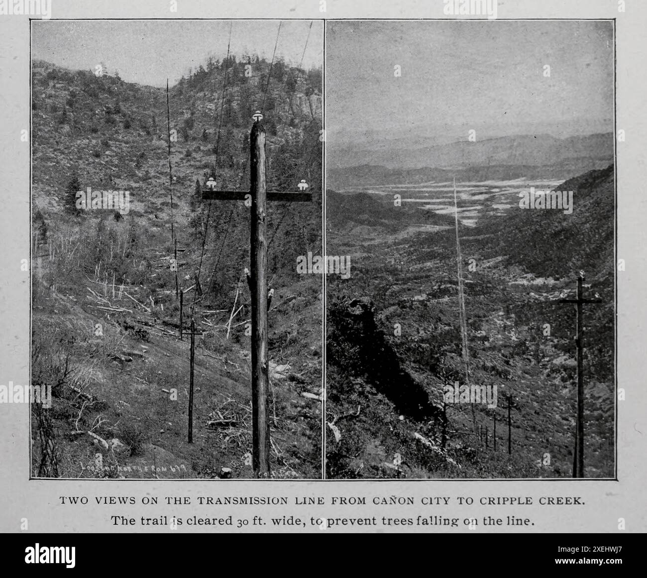 TWO VIEWS ON THE TRANSMISSION LINE FROM CANON CITY TO CRIPPLE CREEK ...