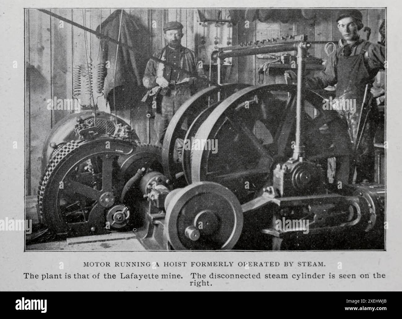 MOTOR RUNNING A HOIST FORMERLY OPERATED BY STEAM. The plant is that of ...