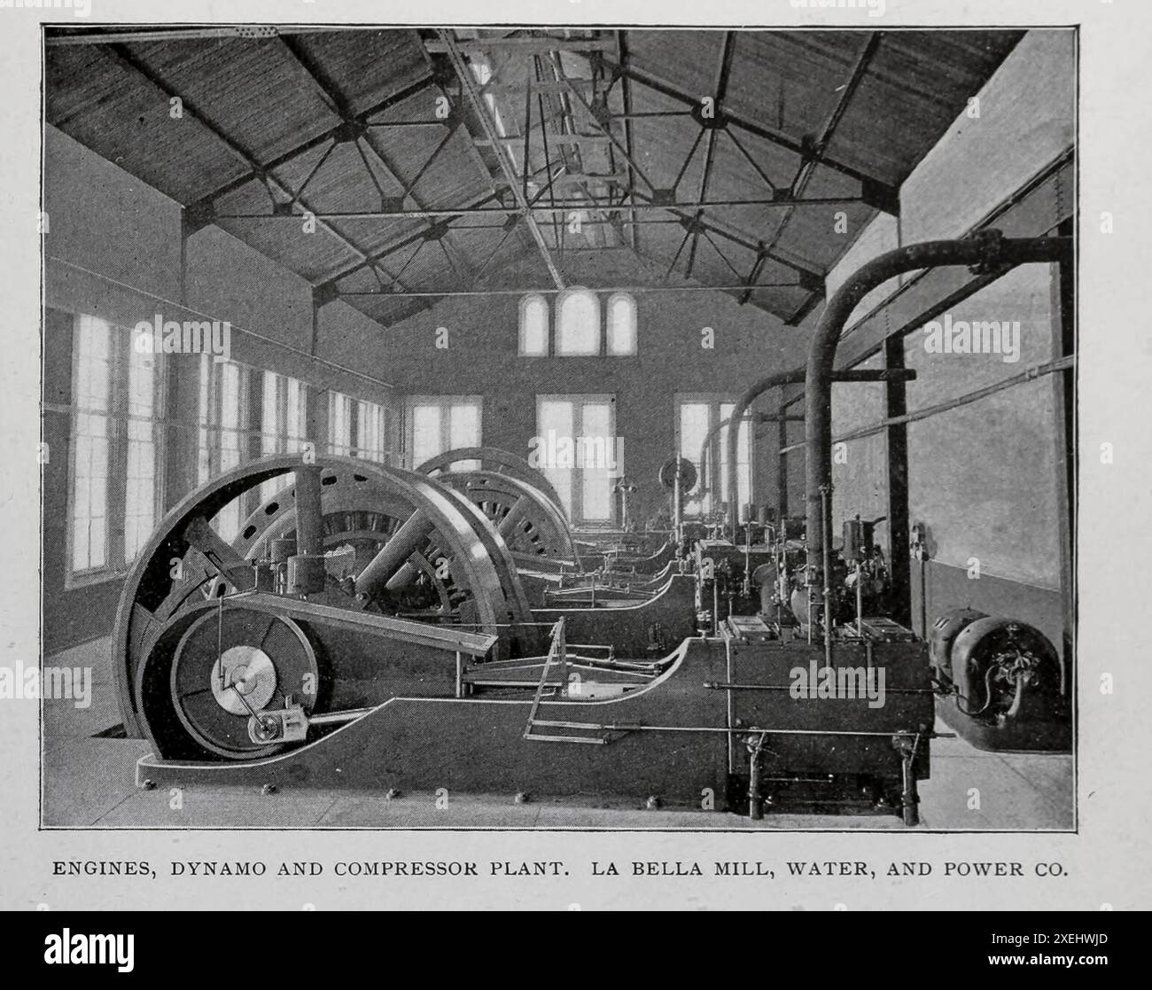 ENGINES, DYNAMO AND COMPRESSOR PLANT. LA BELLA MILL, WATER, AND POWER ...