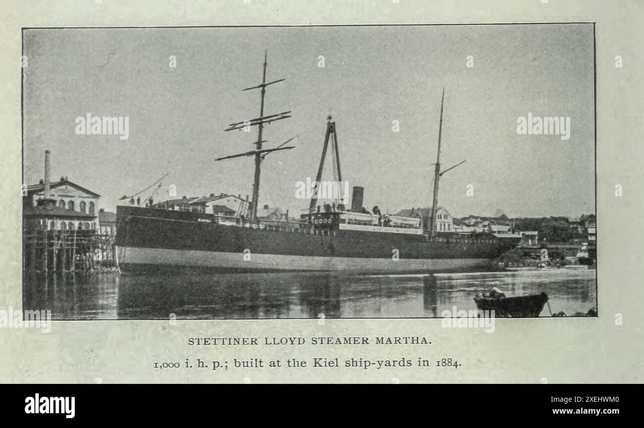 STETTINER LLOYD STEAMER MARTHA. 1,000 i. h. p.; built at the Kiel ship ...
