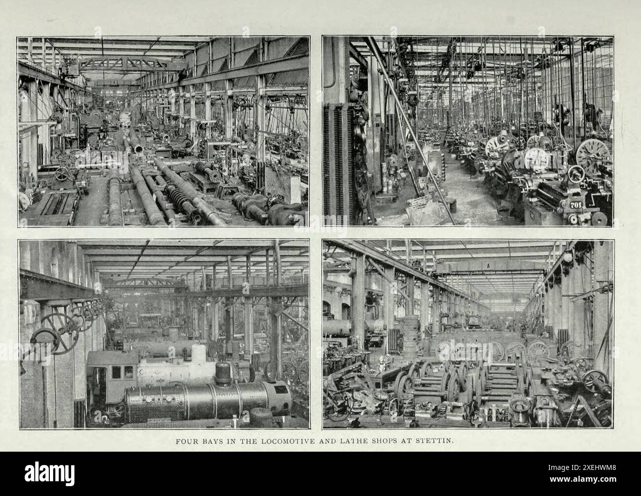 Four bays at the locomotive and lathe shops at Stettin from the Article ...