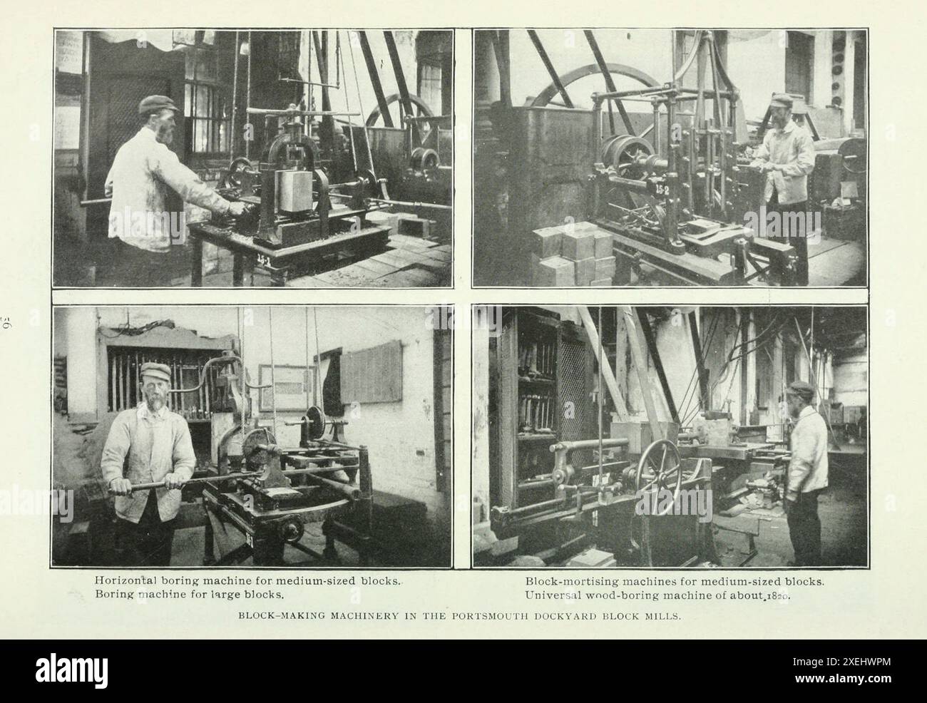 Block making machinery in the Portsmouth Dockyard block mills from the ...