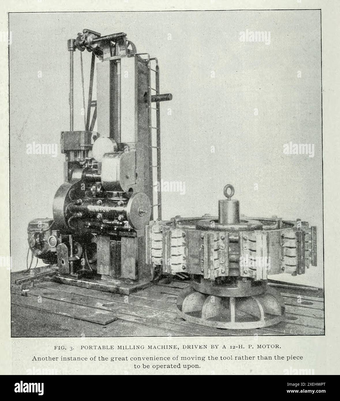 PORTABLE MILLING MACHINE, driven by a 12 HP motor Another instance of ...