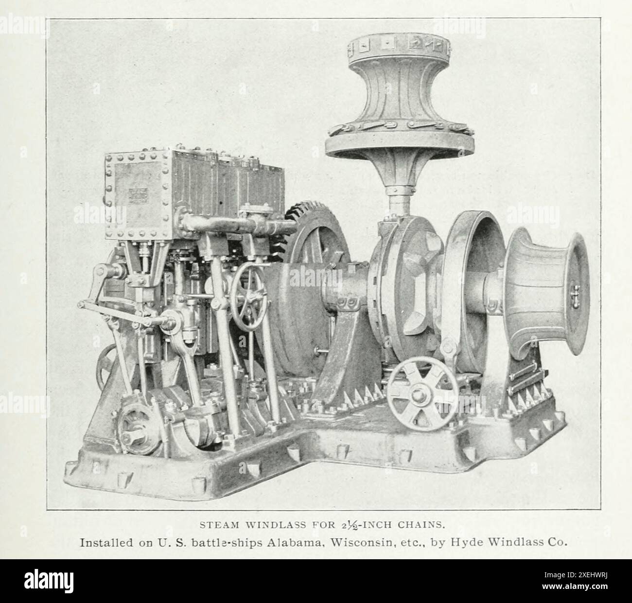 STEAM WINDLASS FOR 2.5 INCH CHAINS. Installed on U. S. battle-ships ...