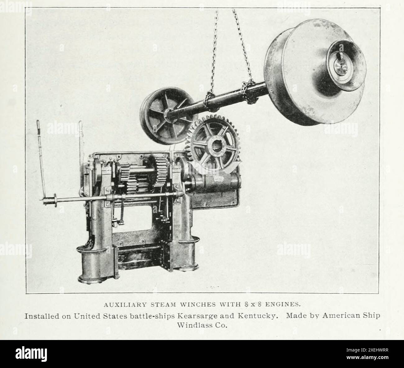 AUXILIARY STEAM WINCHES WITH 8x8 ENGINES. Installed on United Stales ...
