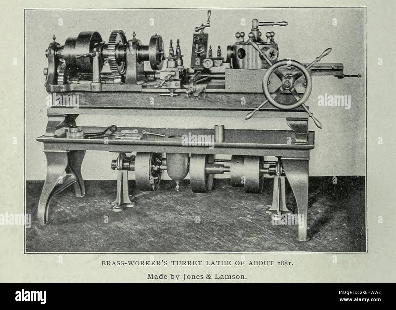 BRASS-WORKER'S TURRET LATHE OF ABOUT 1881. Made by Jones & Lamson. from ...