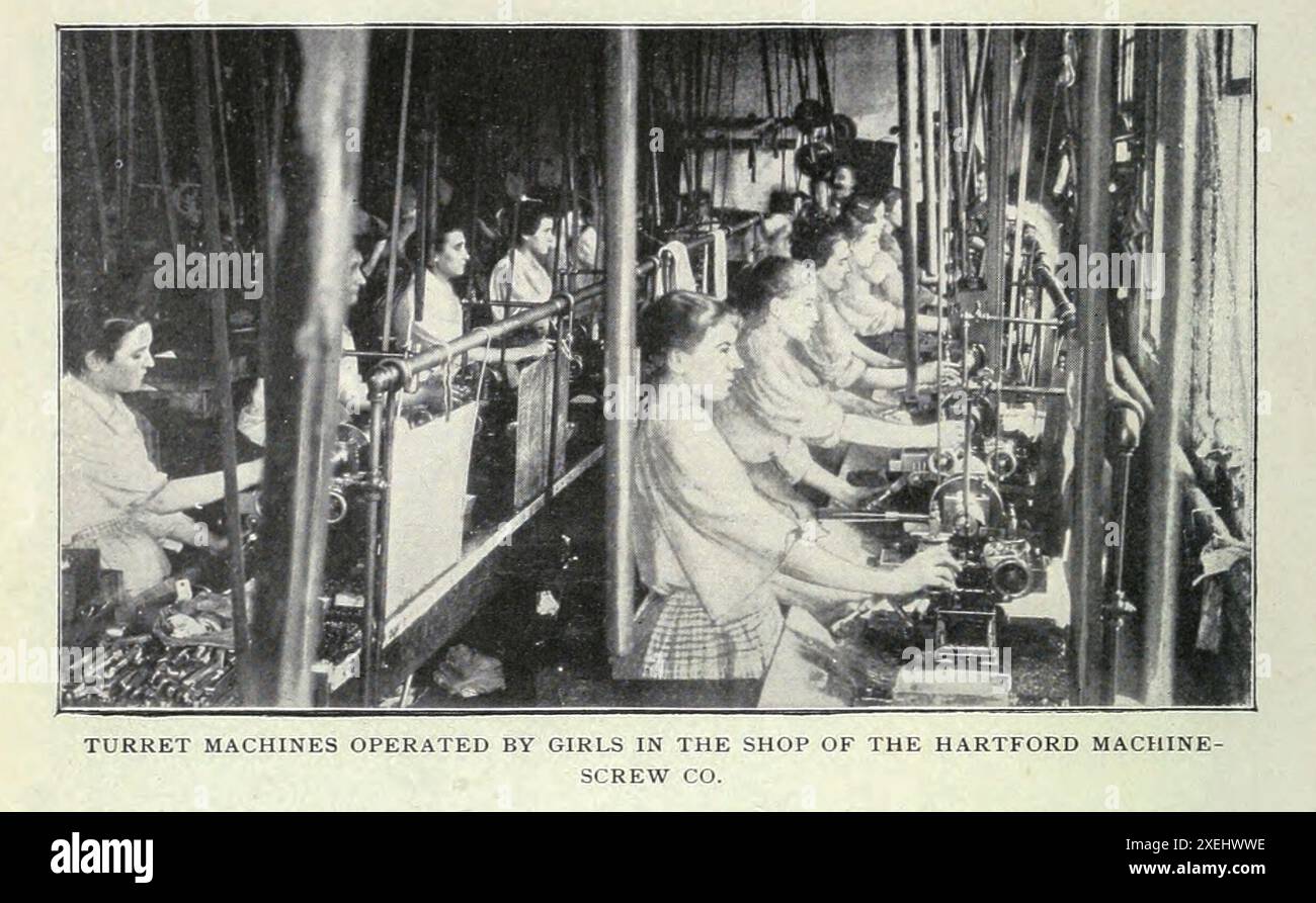 TURRET MACHINES OPERATED BY GIRLS IN THE SHOP OF THE HARTFORD ...
