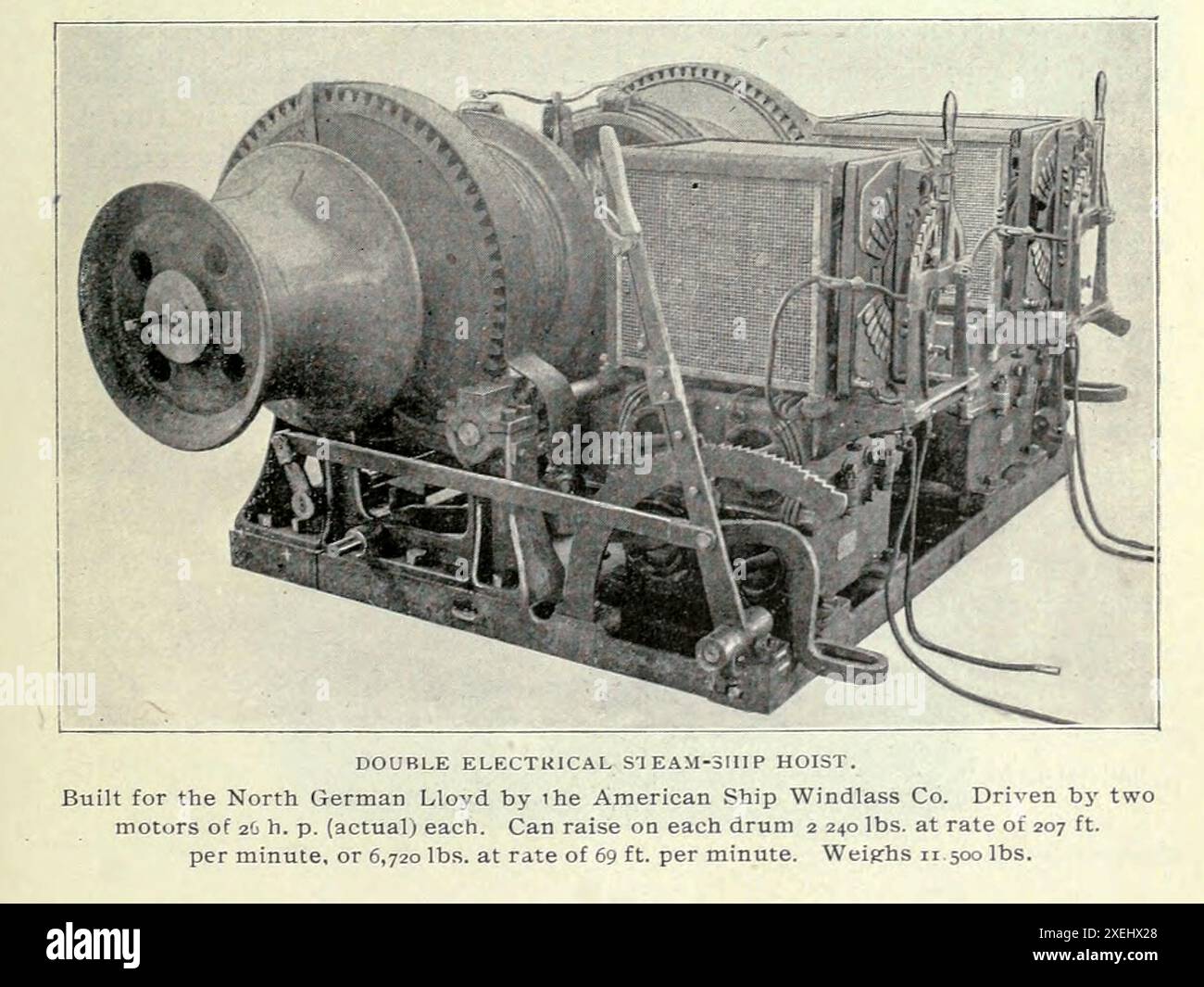 DOUBLE ELECTRICAL STEAM-SHIP HOIST Built for the North German Lloyd by ...