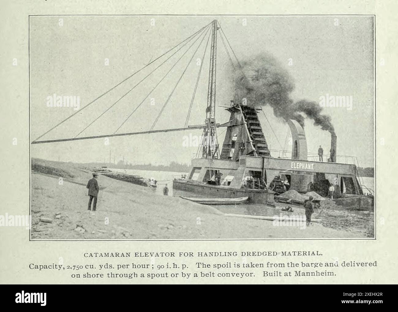 CATAMARAN ELEVATOR FOR HANDLING DREDGED MATERIAL. Built at Mannheim ...