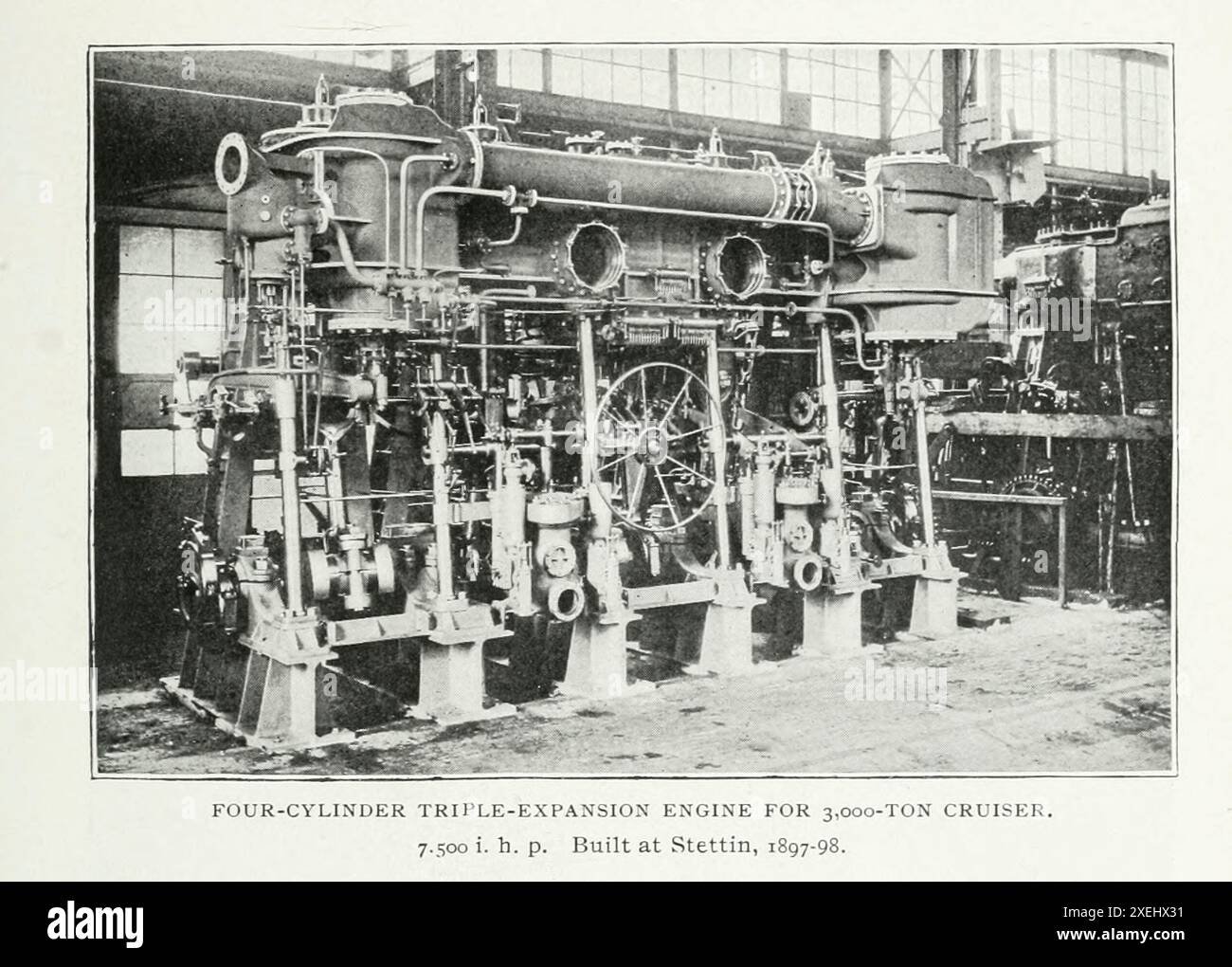 FOUR-CYLINDER TRIPLE-EXPANSION ENGINE FOR 3,000-TON CRUISER. 7.500 i. h ...
