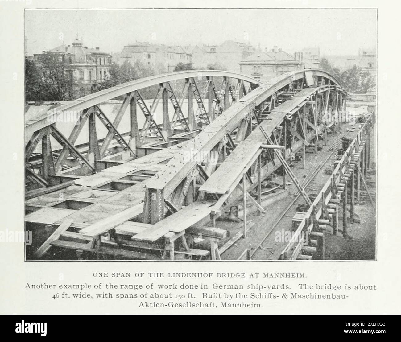 ONE SPAN OF THE LINDENHOF BRIDGE AT MANNHEIM. from the Article THE ...