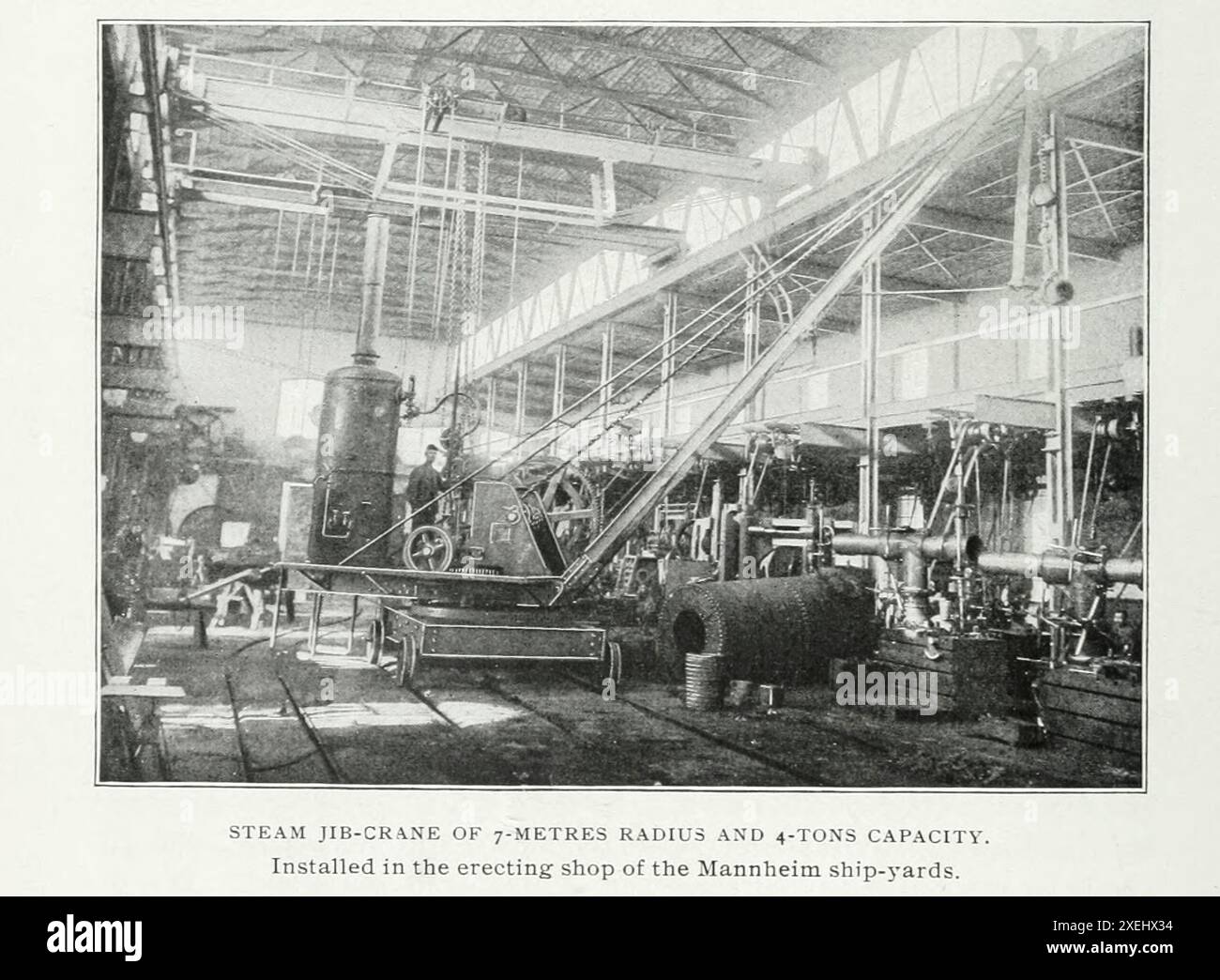 STEAM JIB-CRANE OF 7-METRES RADIUS AND 4-TONS CAPACITY. Installed in ...