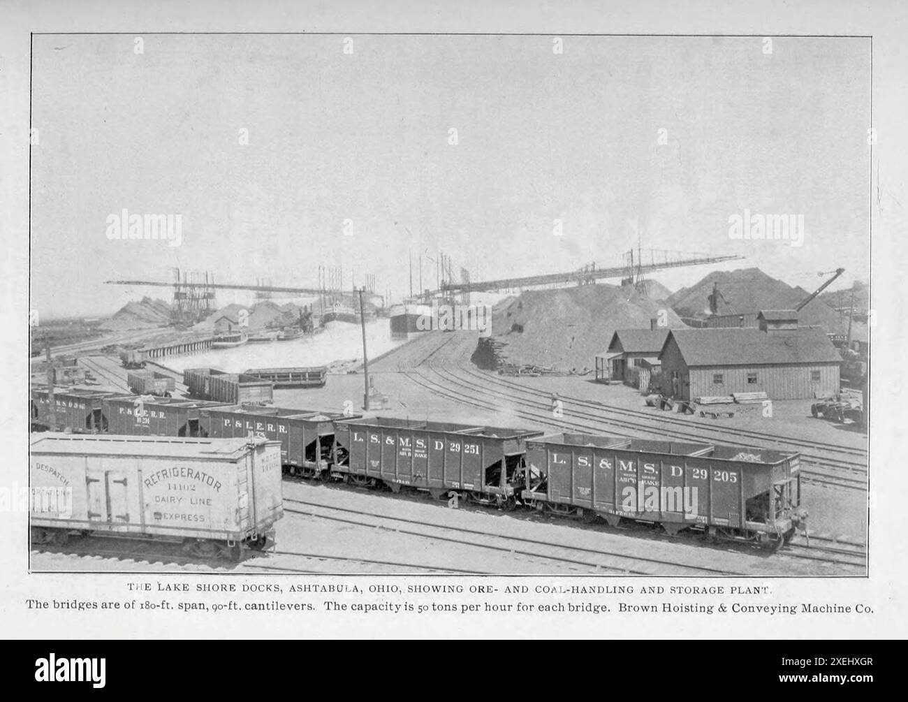 The Lake Shore Docks, Ashtabula, Ohio, showing ore and coal handling ...