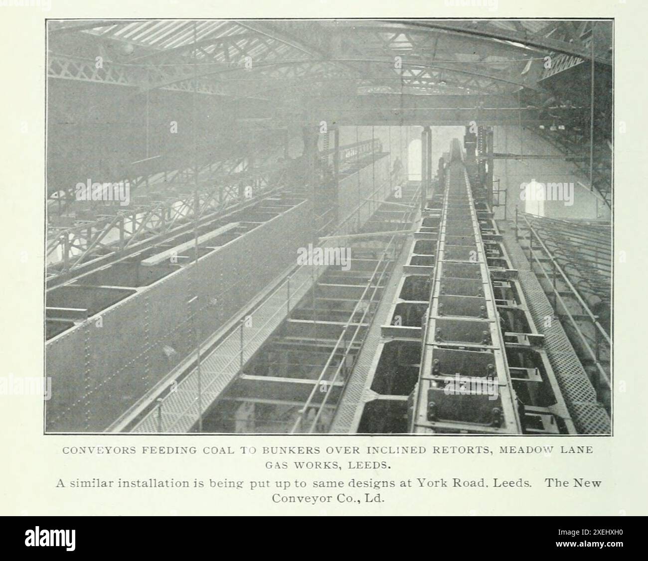 CONVEYORS FEEDING COAL TO BUNKERS OVER INCLINED RETORTS, MEADOW LANE ...