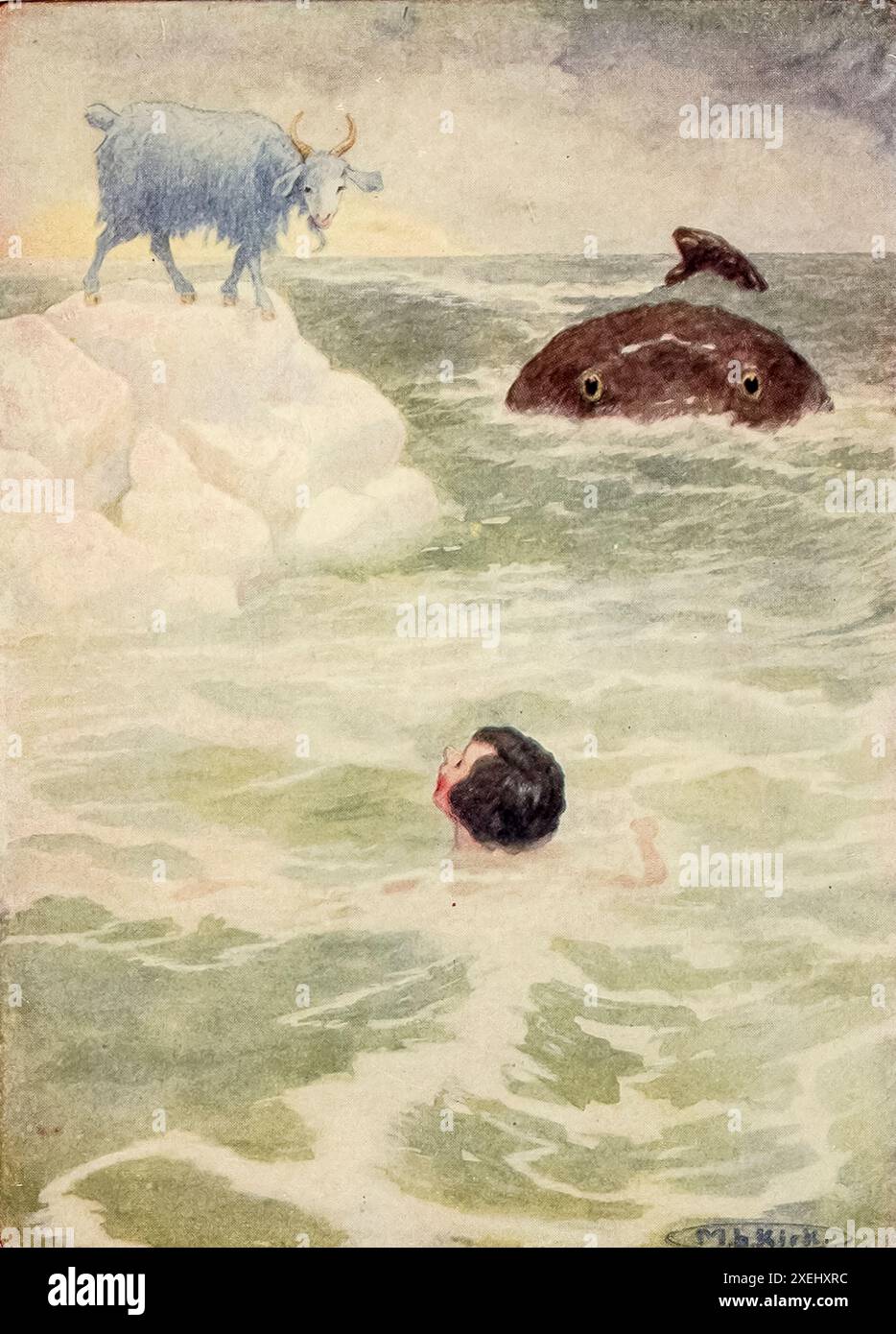 He Swam with Redoubled Strength and Energy Toward the White Rock ...