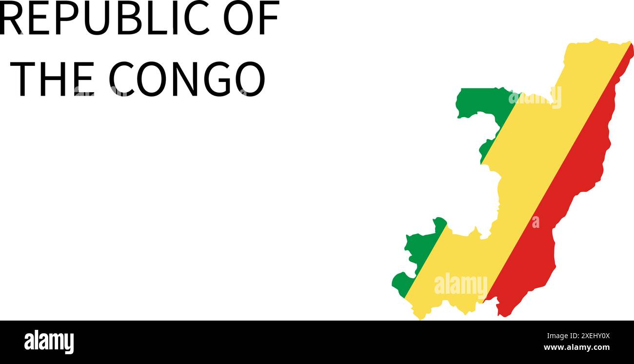 Republic of the congo flag map, official color with proportion, fully ...