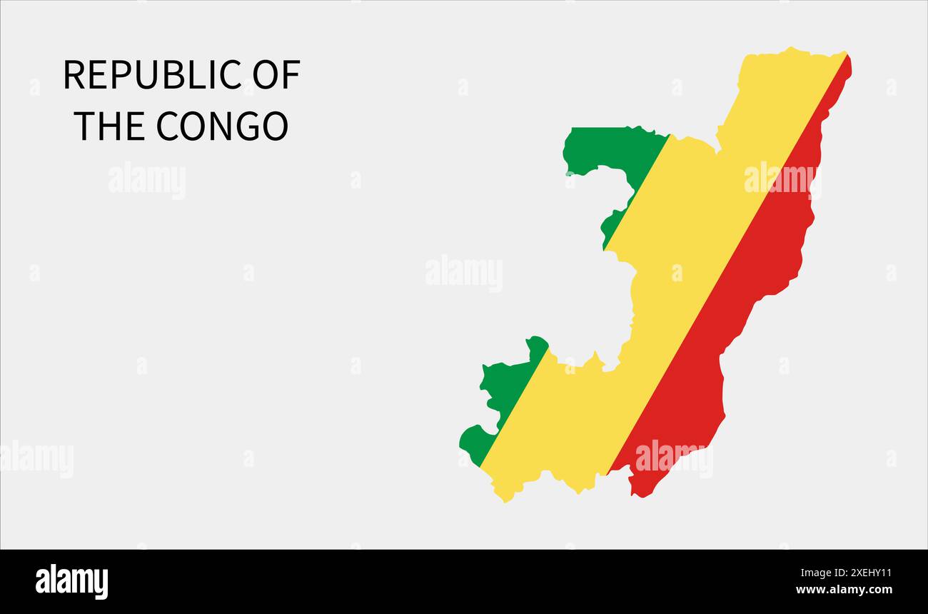 Republic of the congo flag map, official color with proportion, fully ...