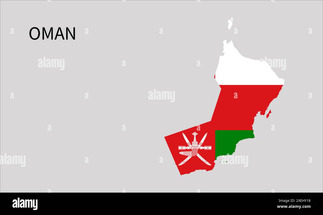 Oman flag map, official color with proportion, fully Editable ...