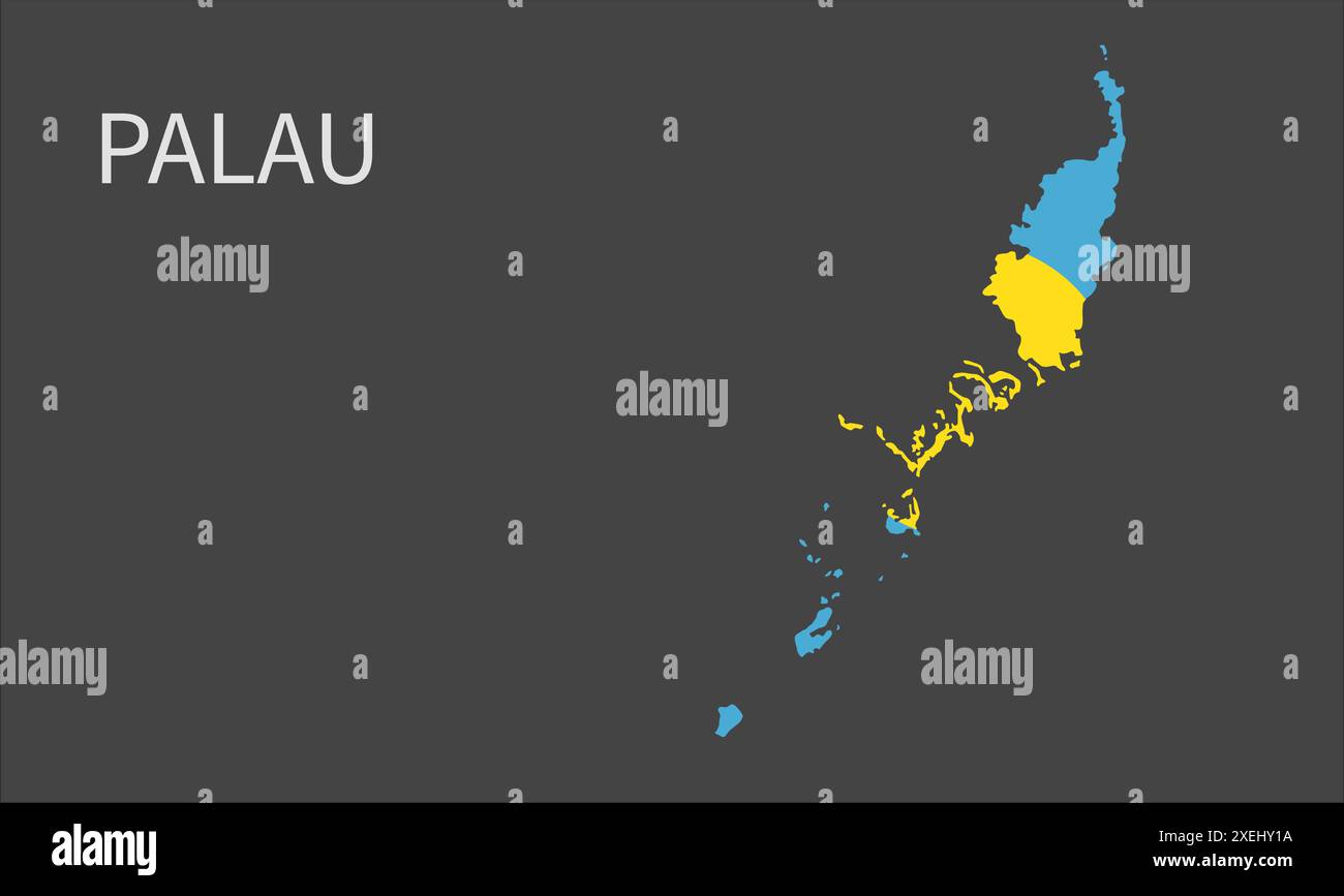 Palau flag map, official color with proportion, fully Editable illustration, vector, flag ...