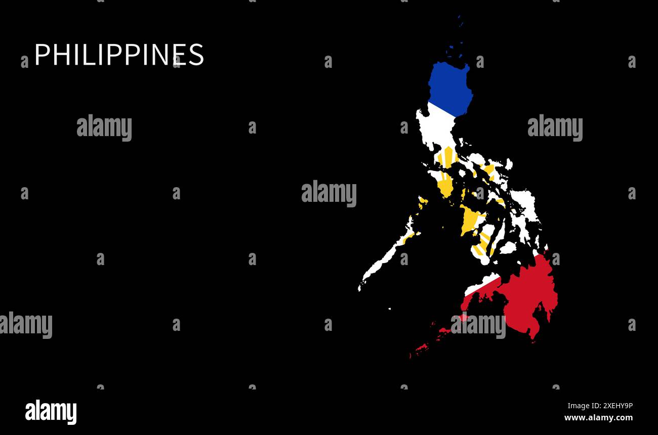 Philippines flag map, official color with proportion, fully Editable ...