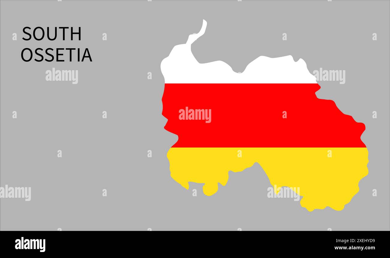 South Ossetia flag map, official color with proportion, fully Editable ...