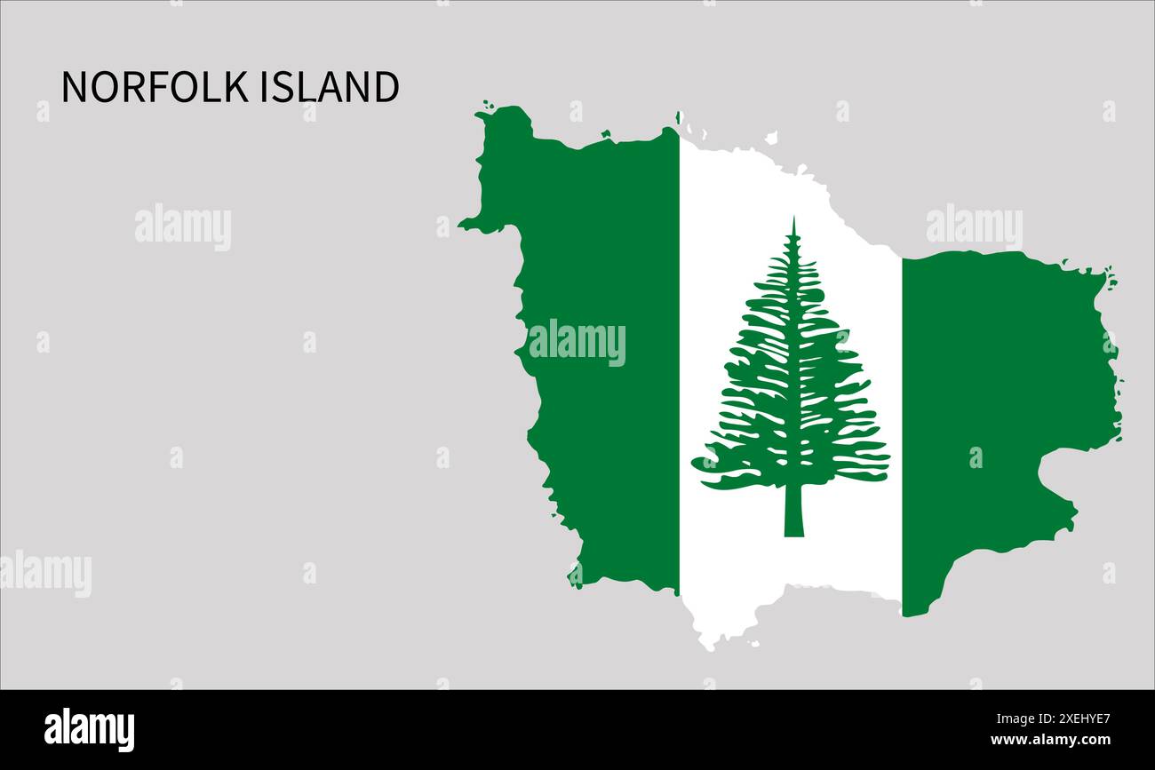 Norfolk Island flag map, official color with proportion, fully Editable ...