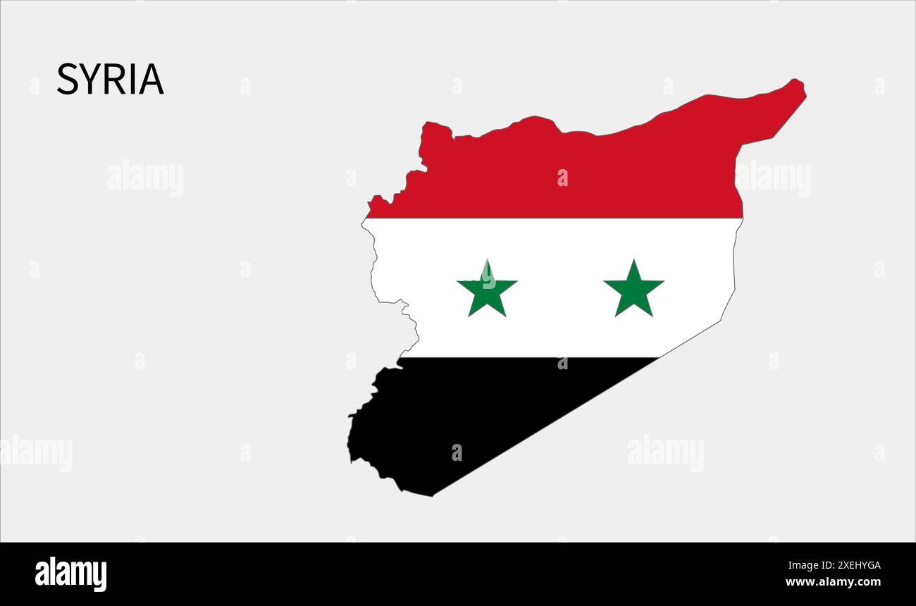 Syria flag map, official color with proportion, fully Editable ...