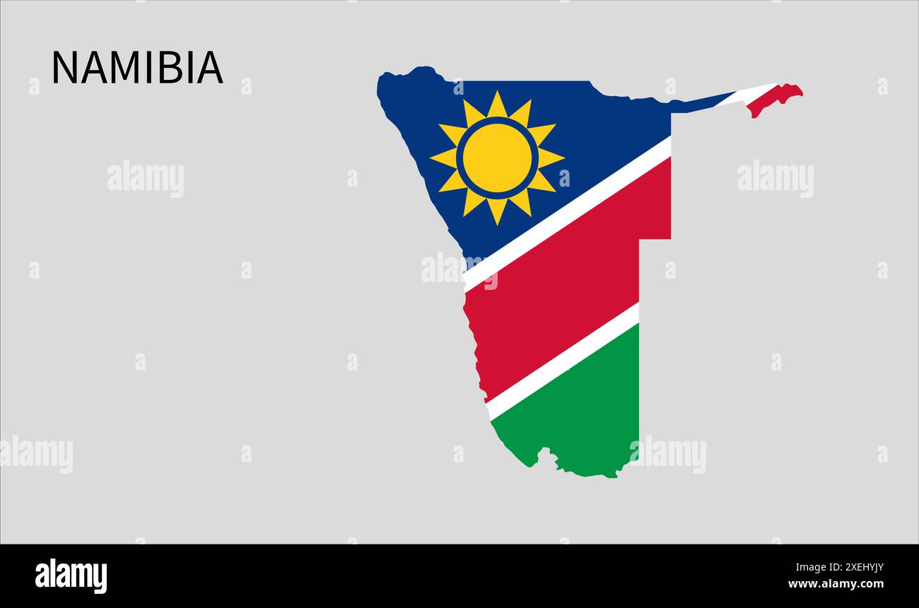 Namibia flag map, official color with proportion, fully Editable illustration, vector, flag ...