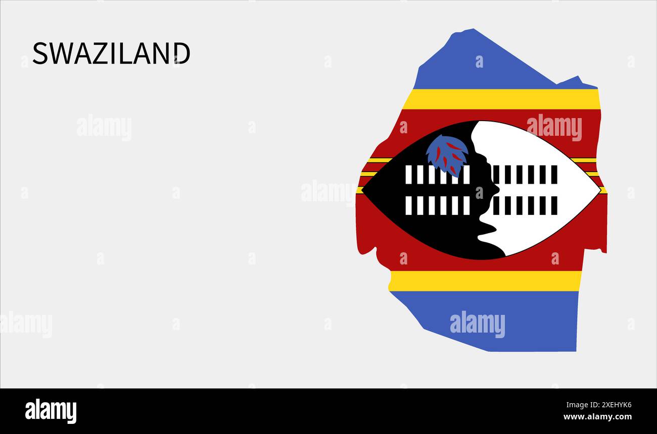Swaziland flag map, official color with proportion, fully Editable ...
