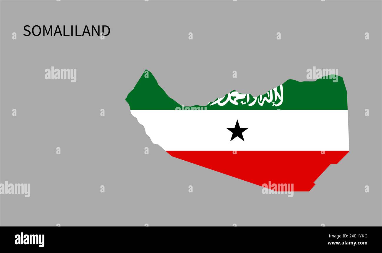 Somaliland flag map, official color with proportion, fully Editable illustration, vector, flag ...