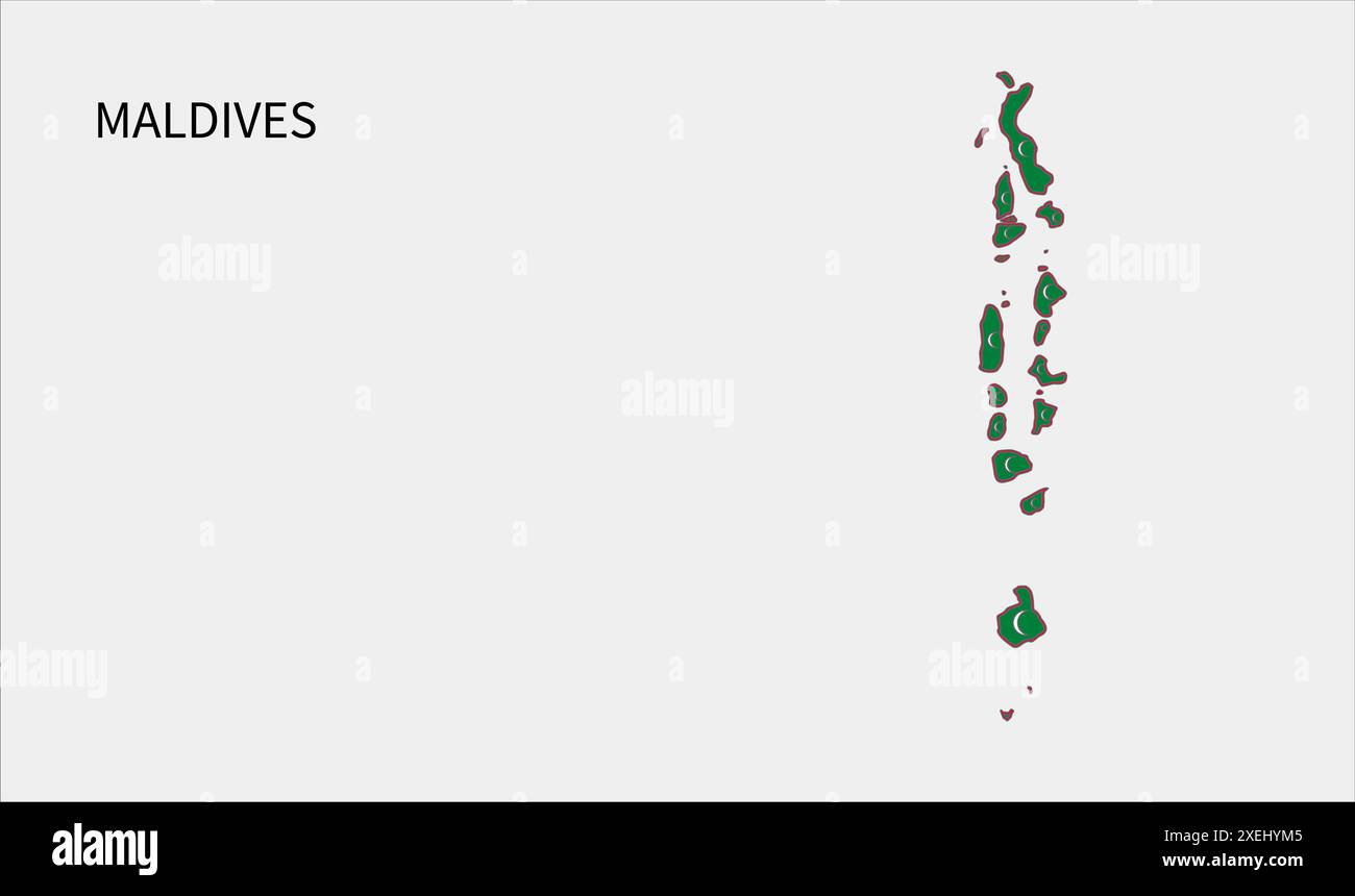 Maldives flag map, official color with proportion, fully Editable ...