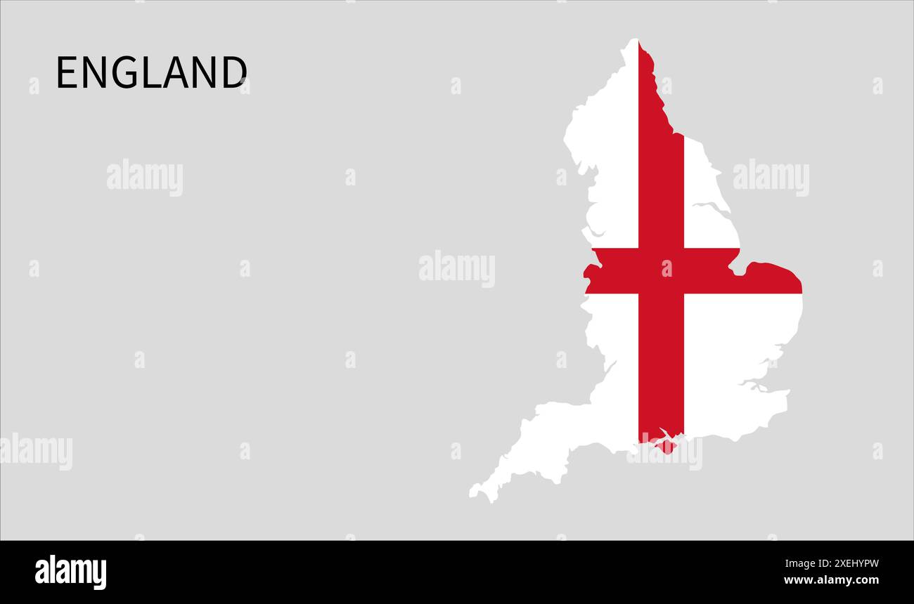England flag map, official color with proportion, fully Editable ...