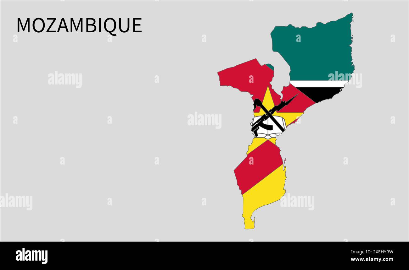 Mozambique new map flag hi-res stock photography and images - Alamy
