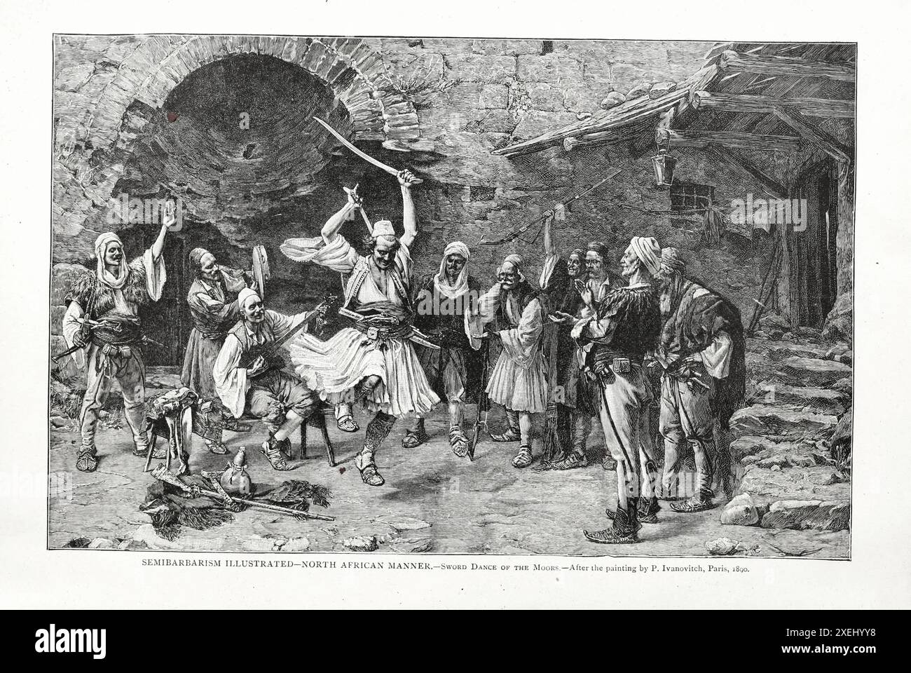 SEMIBARBARISM ILLUSTRATED THE NORTH AFRICAN MANNER. Sword Dance of the ...