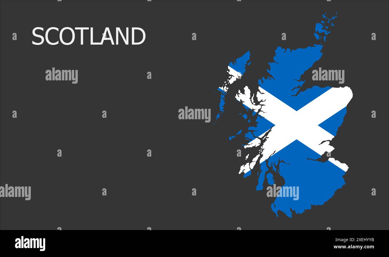 Scotland flag map, official color with proportion, fully Editable ...