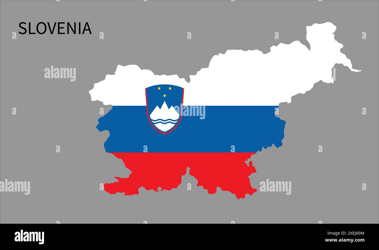 Slovenia flag map, official color with proportion, fully Editable ...
