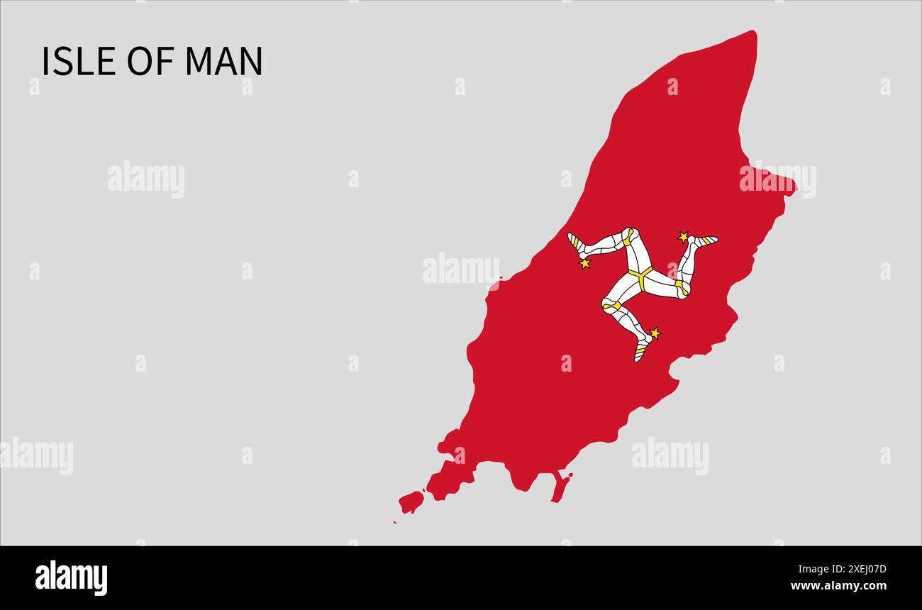 Isle of Man flag map, official color with proportion, fully Editable ...