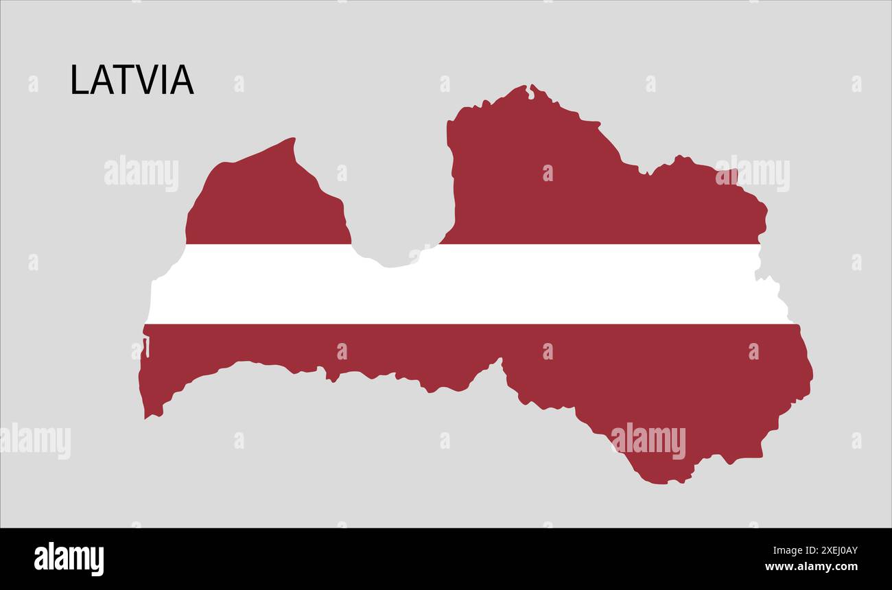Latvia flag map, official color with proportion, fully Editable illustration, vector, flag ...