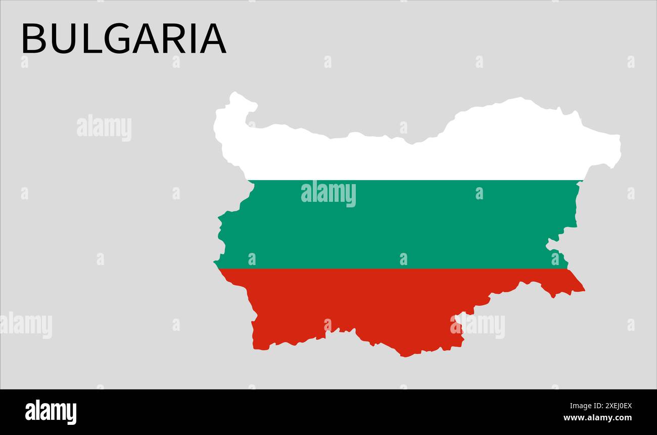 Bulgaria flag map, official color with proportion, fully Editable ...