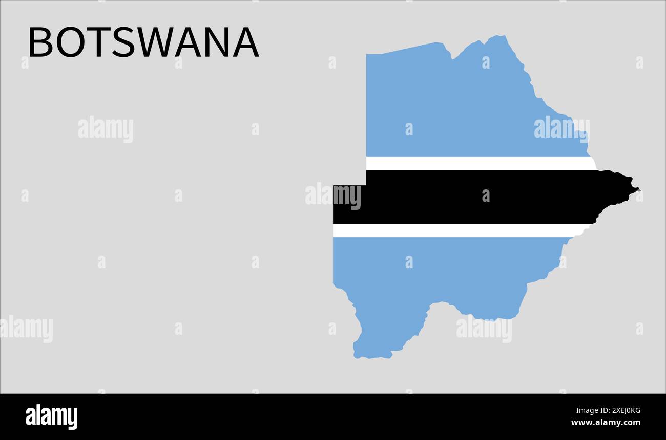 Botswana flag map, official color with proportion, fully Editable illustration, vector, flag ...