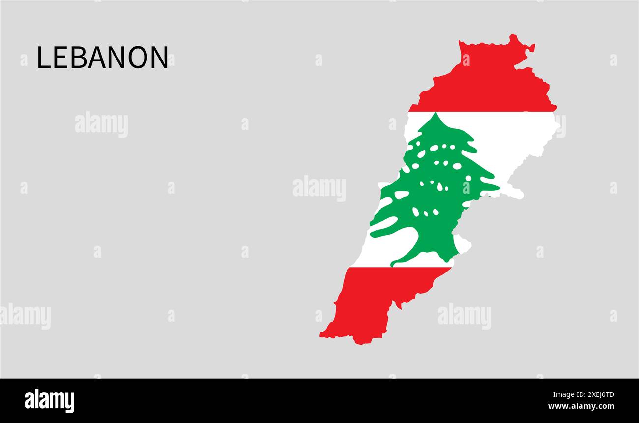 Lebanon flag map, official color with proportion, fully Editable ... Lebanon flag map, official color with proportion, fully Editable ...