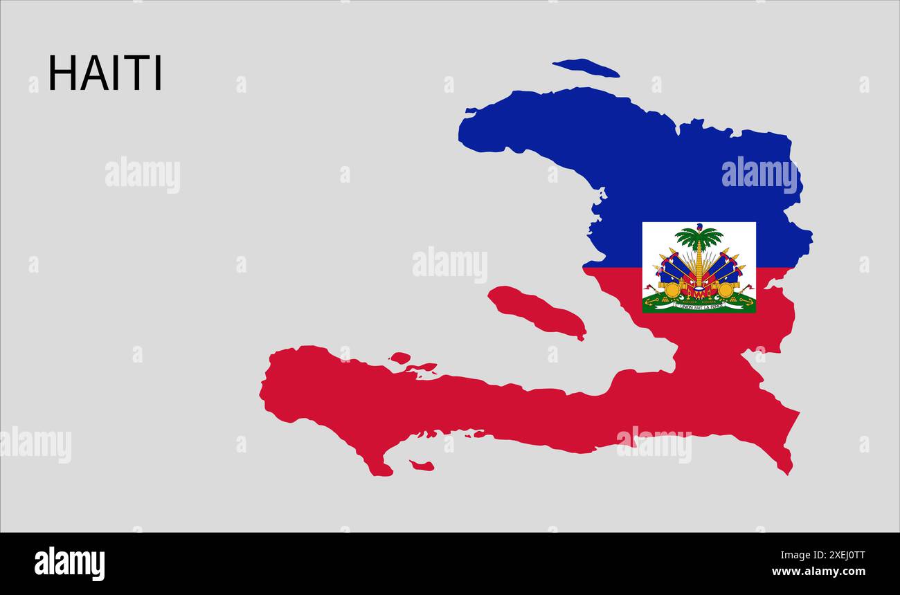 Haiti flag map, official color with proportion, fully Editable illustration, vector, flag ...