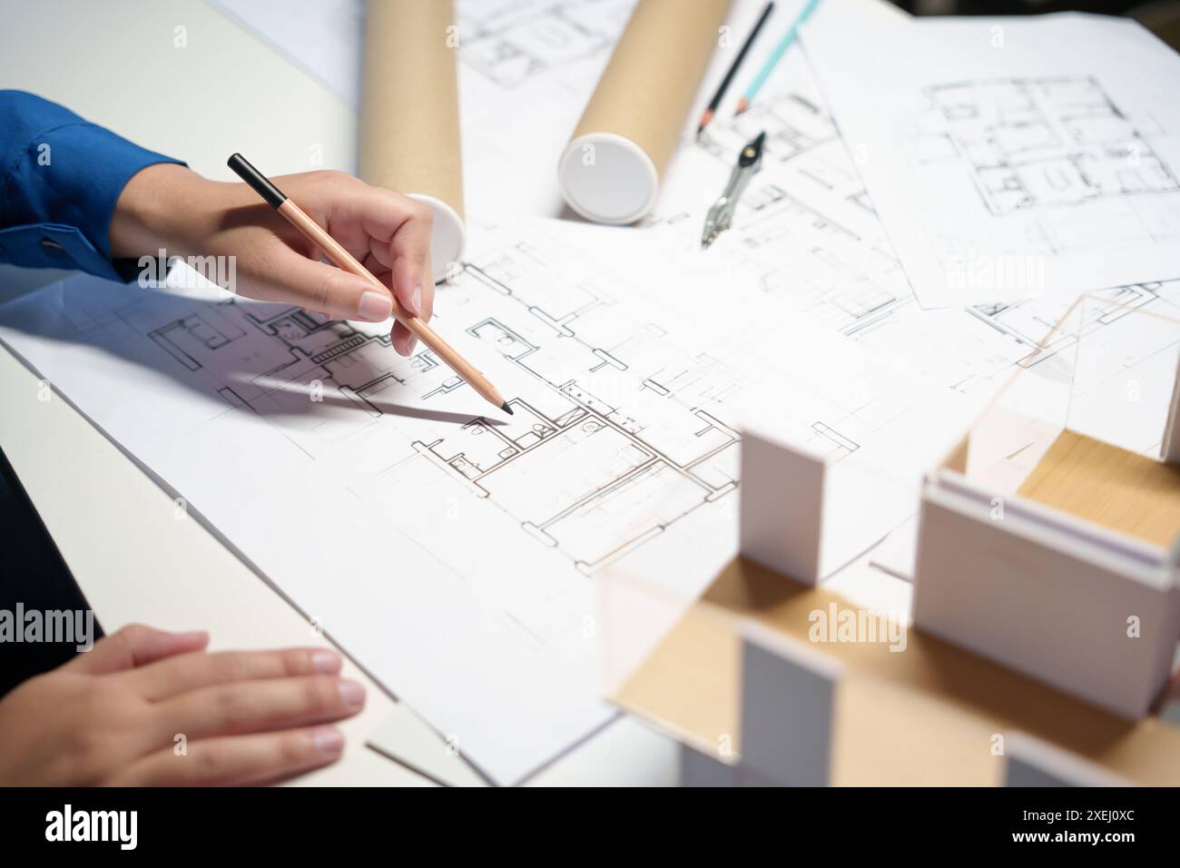 Modern architecture the pencil building hi-res stock photography and ...