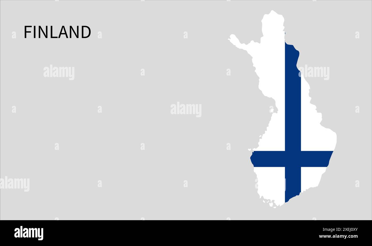 Finland flag map, official color with proportion, fully Editable ...