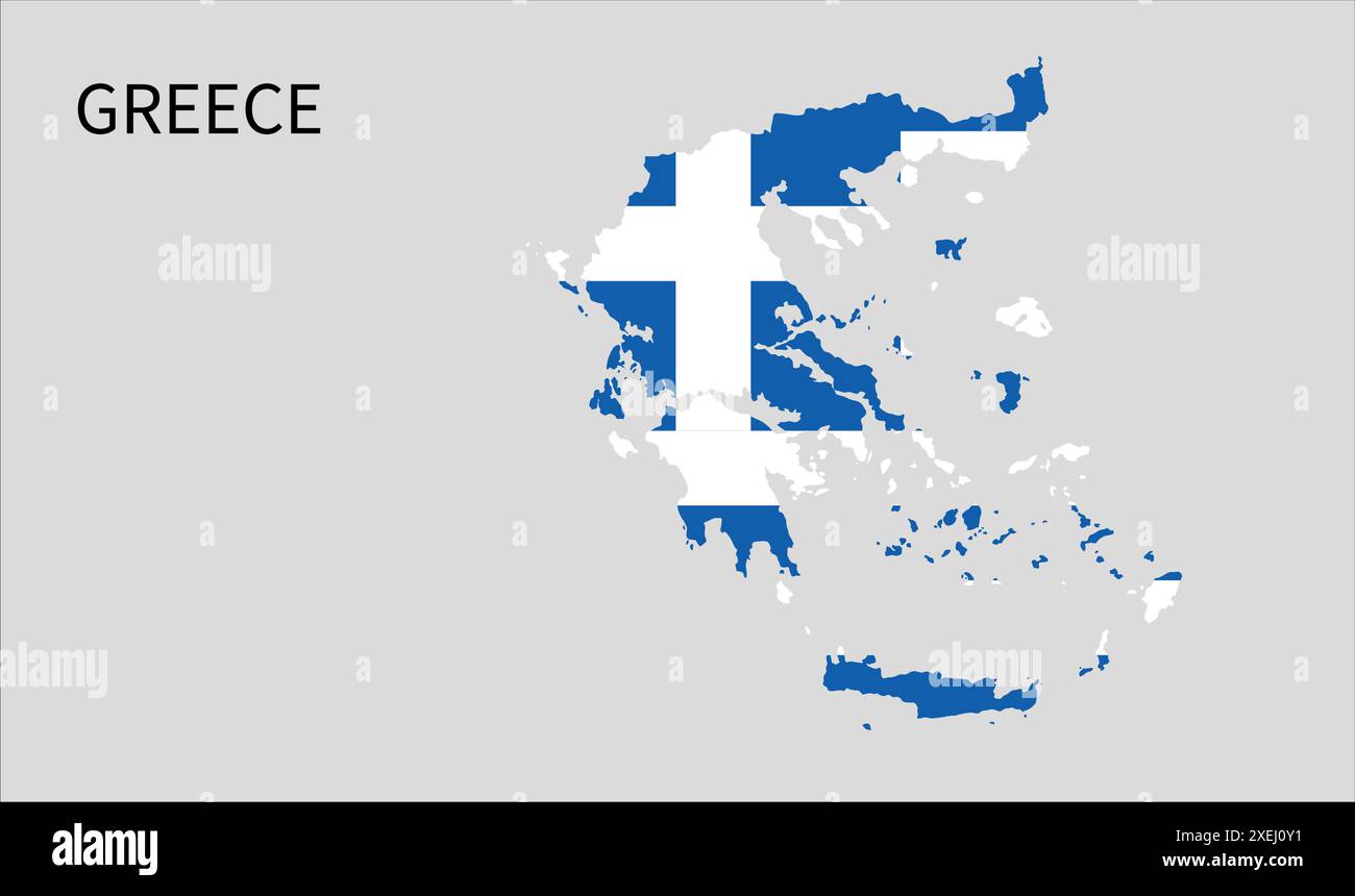 Greece flag map, official color with proportion, fully Editable ...