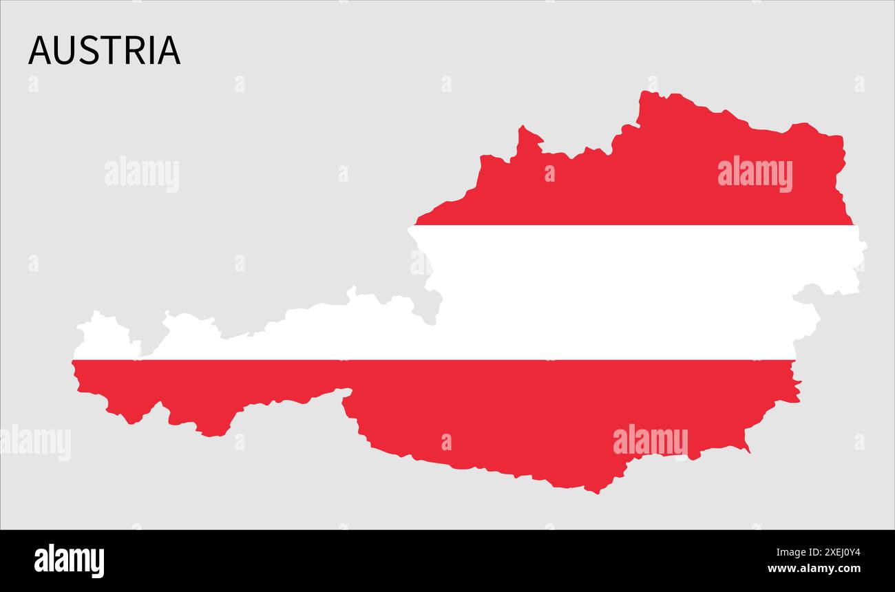 Austria flag map, official color with proportion, fully Editable ...