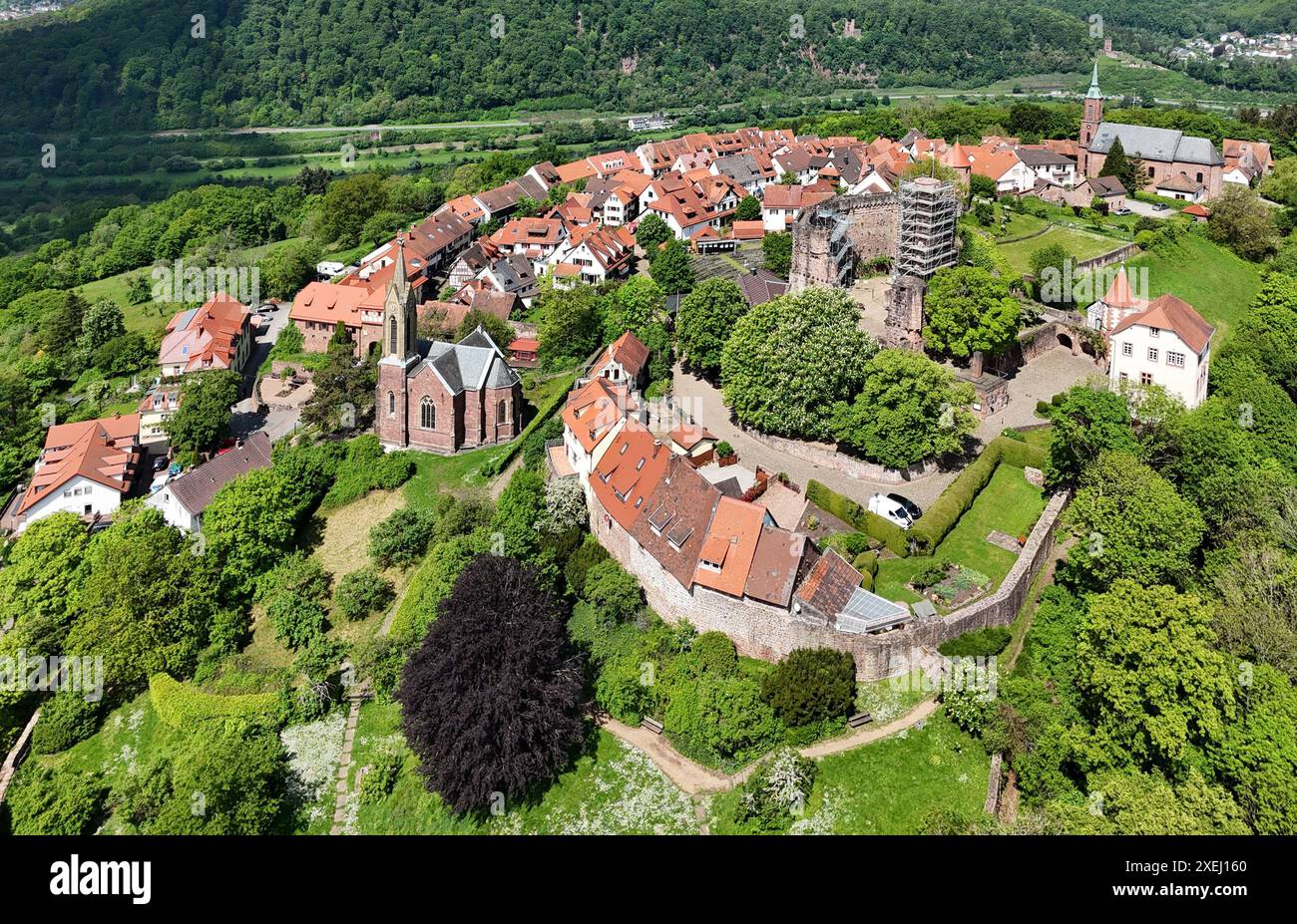 Aerial view of Dilsberg Stock Photo - Alamy